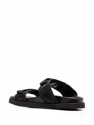 Tommy Hilfiger Logo Plaque Touch-strap Sandals - Black