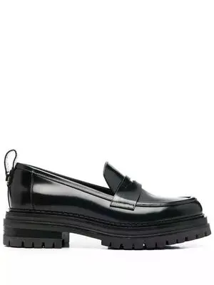 SERGIO ROSSI Joan Leather Loafers - Black
