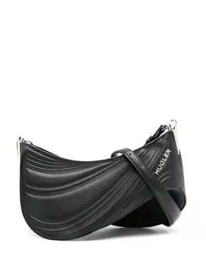 MUGLER Debossed Shoulder Bag - Black