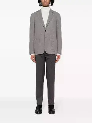 LARDINI Tailored Tapered Trousers In Charcoal