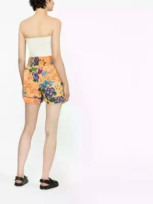 Off-White Floral Print High-rise Shorts