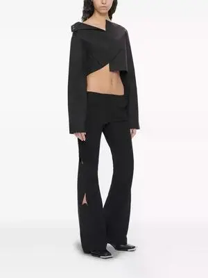 HELIOT EMIL Asymmetric Cropped Shirt - Black