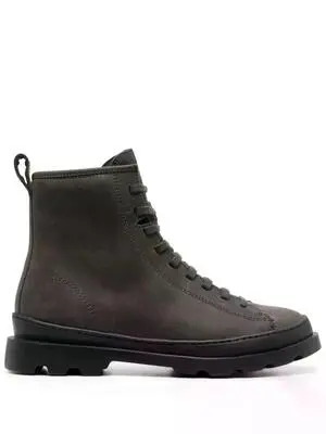 Camper Dark Leather Lace-up Boots