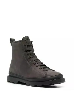 Camper Dark Leather Lace-up Boots