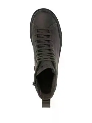 Camper Dark Leather Lace-up Boots