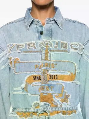 Y/project Logo-embroidered Denim Shirt Dress