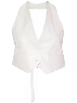 MANOKHI White Calf Leather Vest