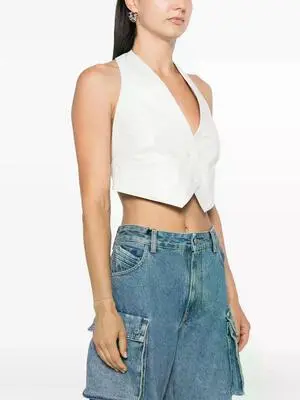 MANOKHI White Calf Leather Vest