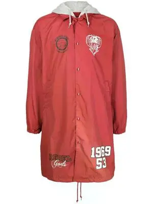 UNDERCOVERISM Undercoverism Logo-Print Hooded Coat Red