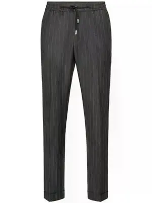 Philipp Plein Wool Pinstripe Jogging Trousers - Grey