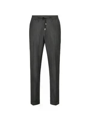 Philipp Plein Wool Pinstripe Jogging Trousers - Grey