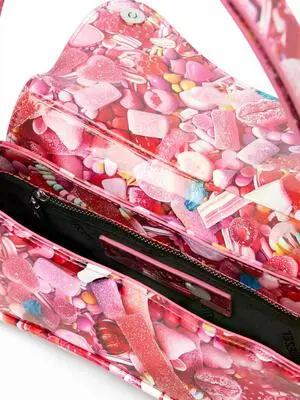 DIESEL® All-over Graphic Print Faux Leather Shoulder Bag