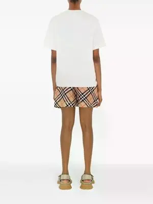 Burberry Check Print Silk Shorts