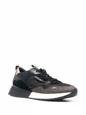 Michael Kors Monogram Print Low-top Sneakers - Black