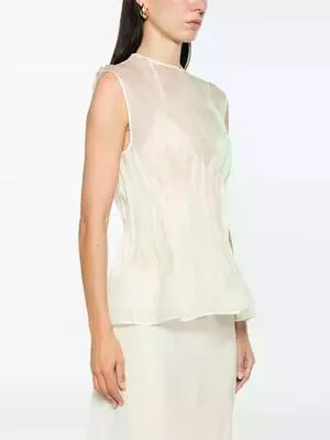 Khaite Westin Semi-sheer Silk Blouse - Neutrals