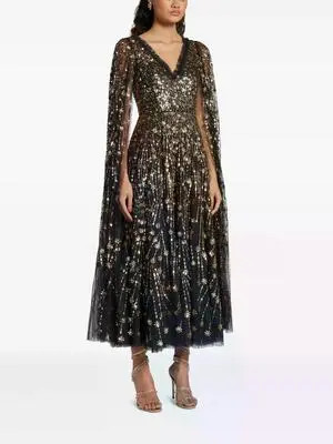 NEEDLE & THREAD Sequined Cape Maxi Dress