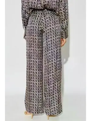 AERON Monogram Print Wide-leg Trousers