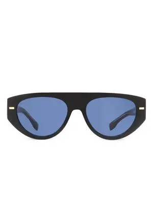 BOSS Pilot Frame Sunglasses With Gold-tone Detailing - Black