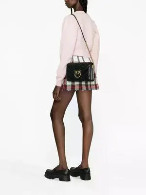 Pinko Love Quilted Leather Shoulder Bag