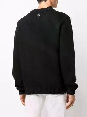 Philipp Plein Intarsia-knit Jumper With Dragon And Eagle Motif - Black