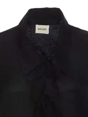 Khaite Luka Silk Georgette Ruffled Shirt