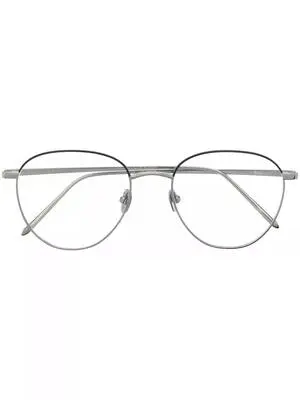 Linda Farrow Round Frame Metallic Eyeglasses