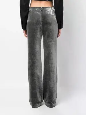 Alberta Ferretti Crushed Velvet Wide-leg Trousers