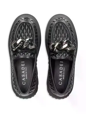 Casadei Quilted Loafers With Chain Detail