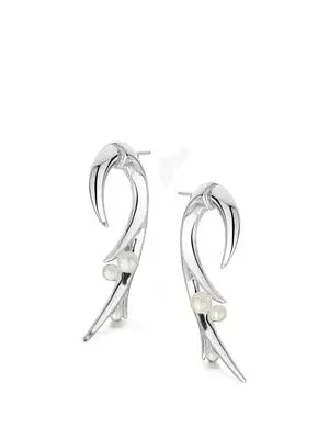 SHAUN LEANE Sterling Freshwater Pearl Cherry Blossom Earrings - Silver