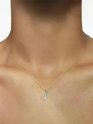 Monica Vinader 14kt Yellow Gold Diamond Letter Pendant - Silver