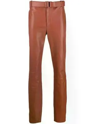 Off-White Lea Buckled Leather Trousers