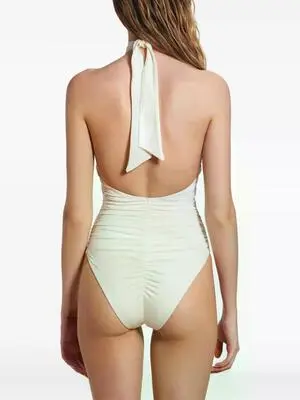 NOIRE SWIMWEAR Ruched Halterneck One Piece
