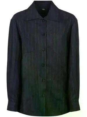 Kiton Virgin Wool Pinstripe Shirt - Blue