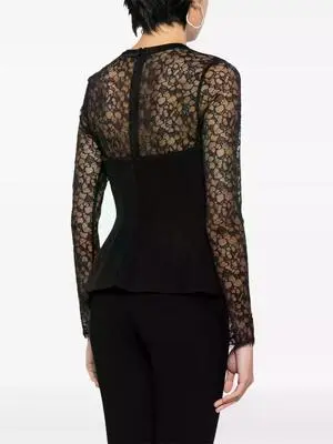 Simkhai Prima Peplum Top With Lace Detailing