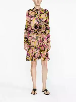 Pinko Piccadilly Floral-print Ruffled Minidress