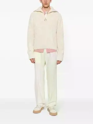 AMI Paris Brushed Merino Wool Blend Half-zip Jumper