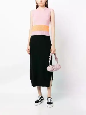 BARRIE High-waisted Knit Midi Skirt