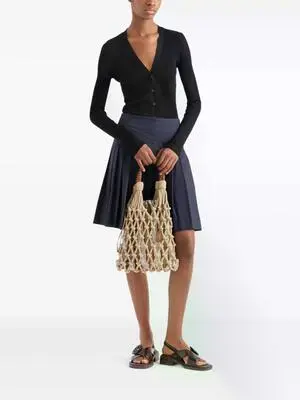 Prada Ribbed-knit Cardigan With V-neck