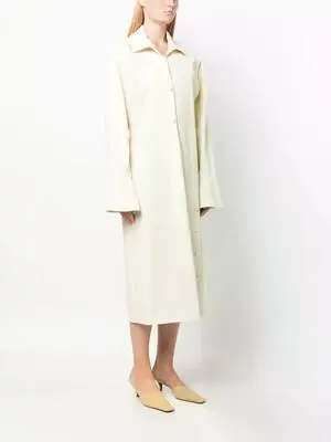 Bally Silk Dress With Peak Lapels And Flute Sleeves