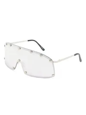 Rick Owens Shielding Stud-embellished Sunglasses - Silver