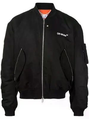 Off-White Diag Print Bomber Jacket - Black