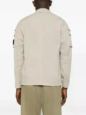 Stone Island Compass-patch Zip-up Shirt Jacket