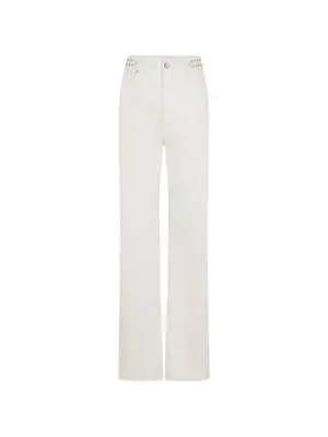 Rabanne Paillette-embellished Flared Jeans - White