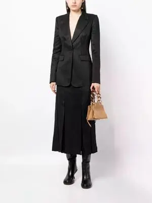 Gabriela Hearst Edith Pleated Linen Skirt - Black