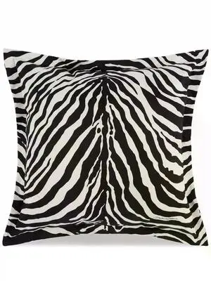 Dolce & Gabbana Large Zebra-print Duchesse Cotton Cushion - Black
