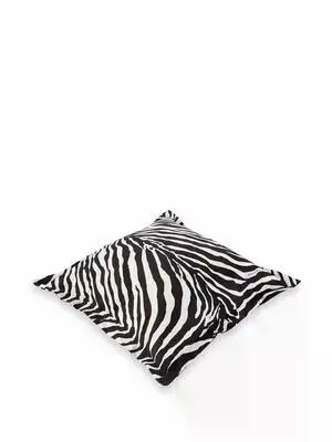 Dolce & Gabbana Large Zebra-print Duchesse Cotton Cushion - Black
