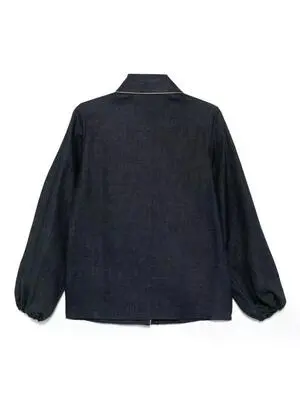 Eleventy Linen Shirt With Button Fastening And Elasticated Cuffs - Blue