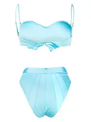 NOIRE SWIMWEAR High-waisted Belted Bikini Set - Blue