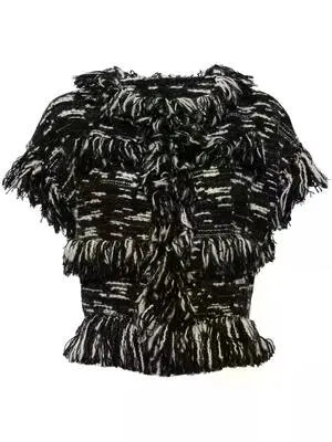 Sacai Fringed-edge Knitted Jacket