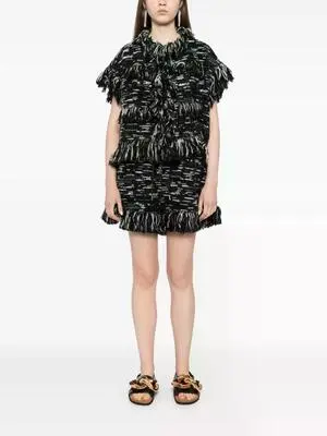 Sacai Fringed-edge Knitted Jacket